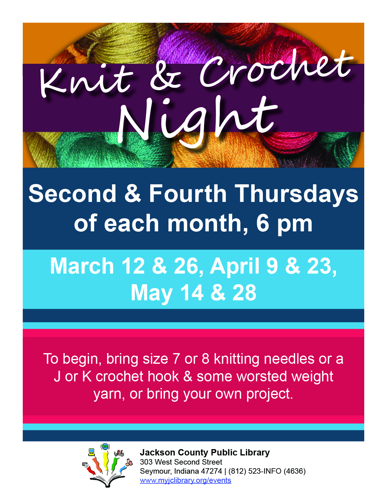 Knit and Crochet Night – Jackson County Public Library